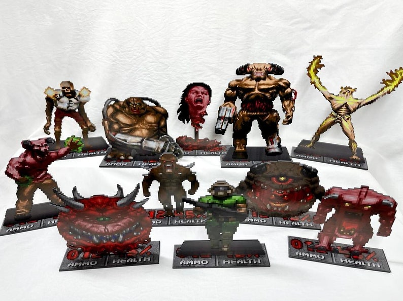 Doom Pc Video Game Inspired Sprite Art Etsy