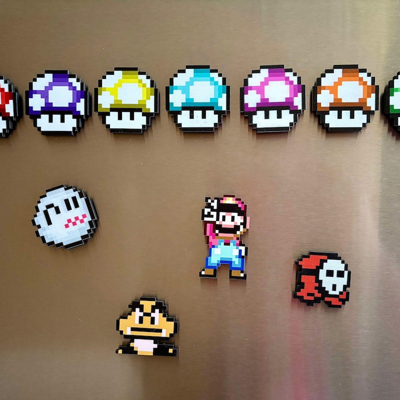 Mario Pixel Magnets - Etsy