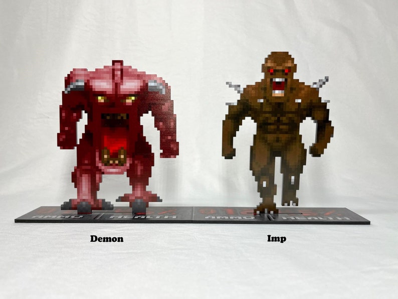Doom PC Video Game Inspired Sprite Art - Etsy