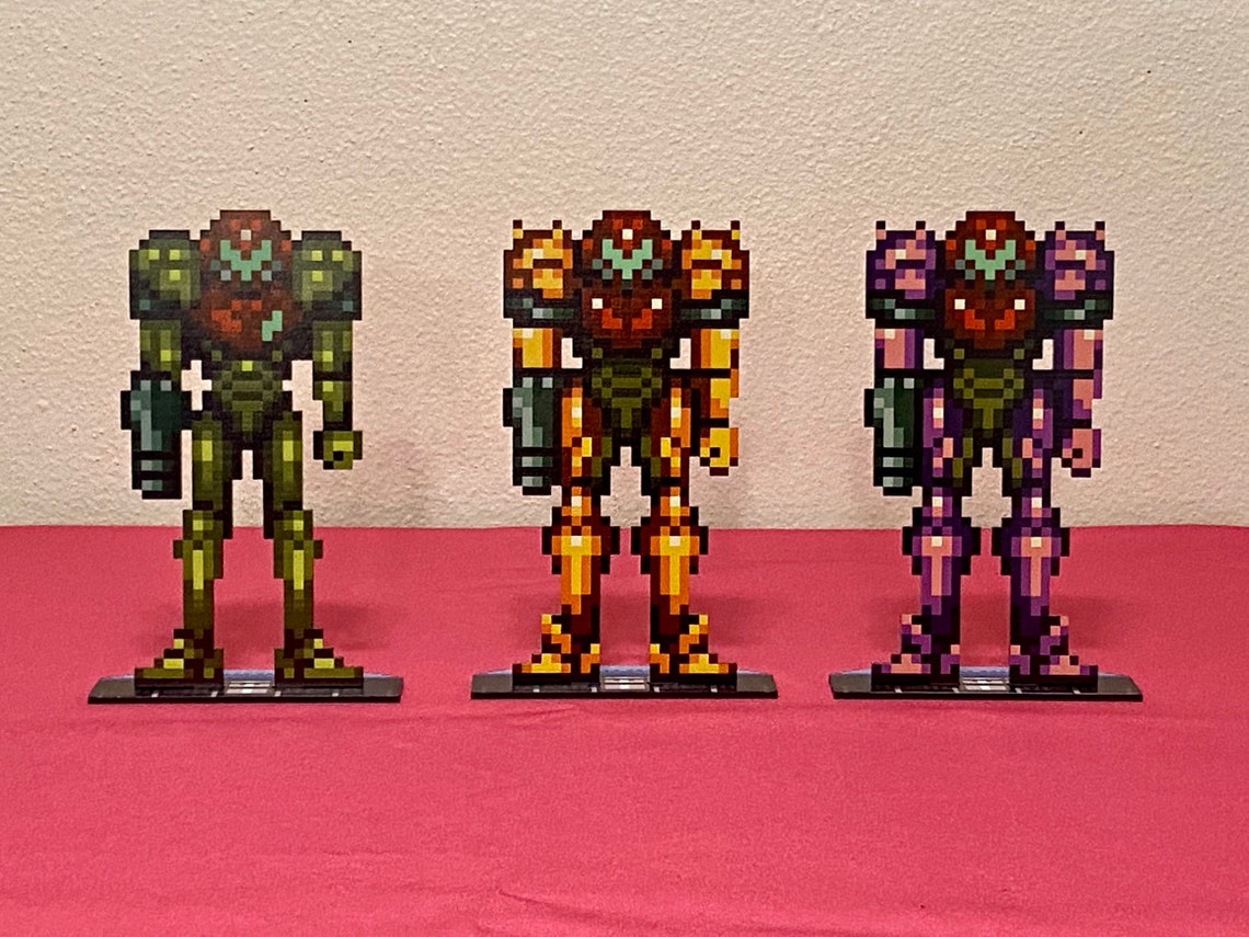 Super Metroid Samus Sprites inspirados en Super Nintendo | Etsy México