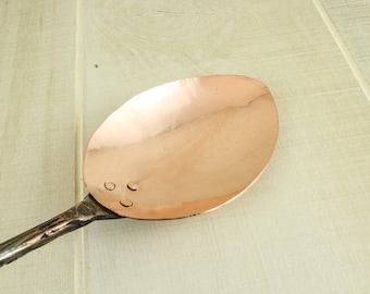 Handmade Copper Salt Cellar Spoon. Copper Berry Spoon. Clay Mask Cosmetics Spoon. Copper Serving ...