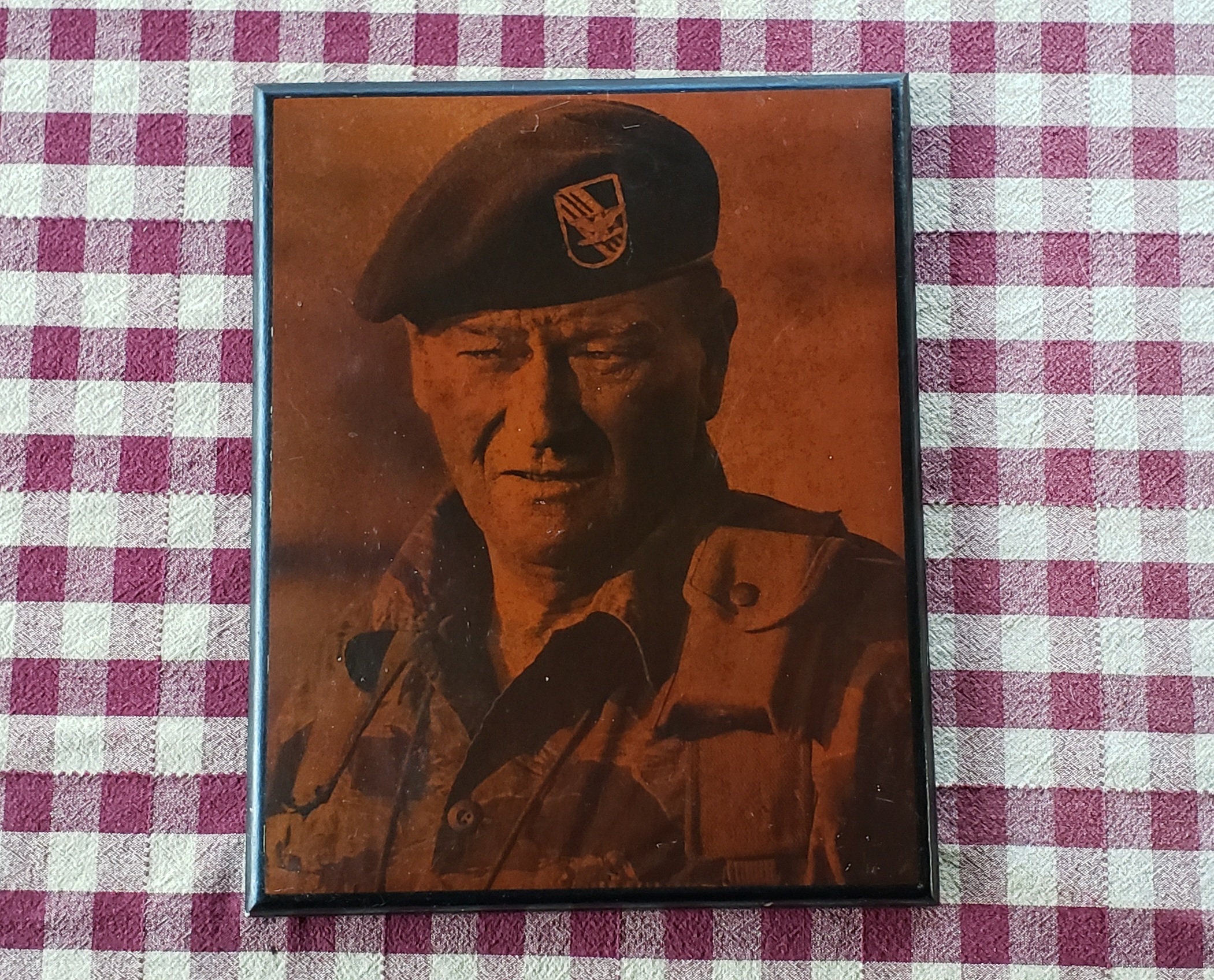 John Wayne 1968 Green Berets Plaque / Wall Hanging Vintage 11x14 ...