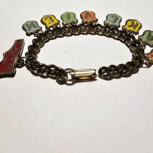 Vintage 1940s Florida Charm Bracelet, Travel Souvenir, Lake View Shield ...