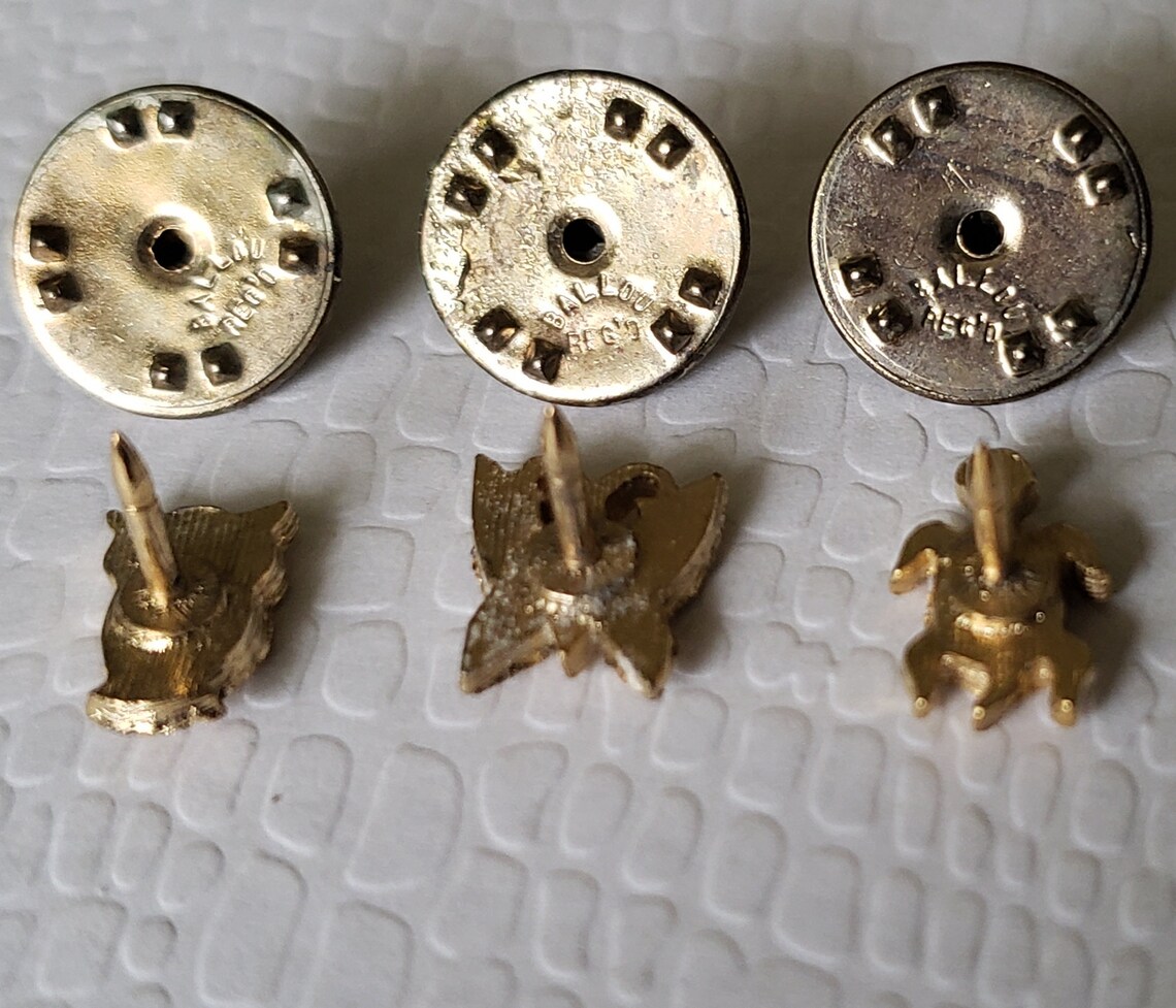 Vintage Owl Butterfly & Turtle Lapel Pins LOT Of 3 Ballou | Etsy