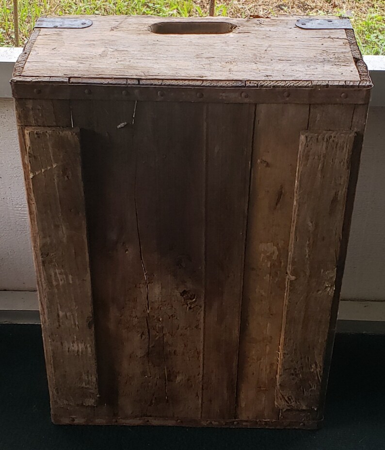 Primitive Wooden Crate 1800's With Galvenized Metal - Etsy