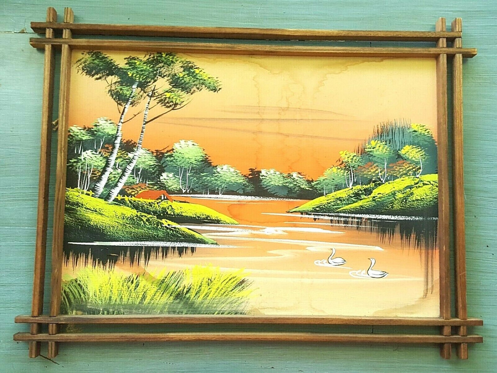 Japan Rice Paper Paintings Asian Scenery Art Swans Lake - Etsy