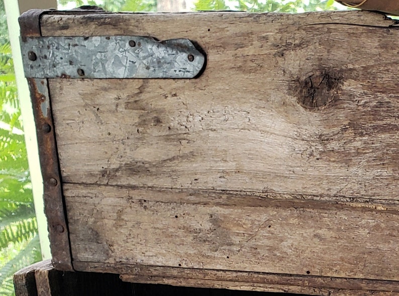 Primitive Wooden Crate 1800's With Galvenized Metal - Etsy