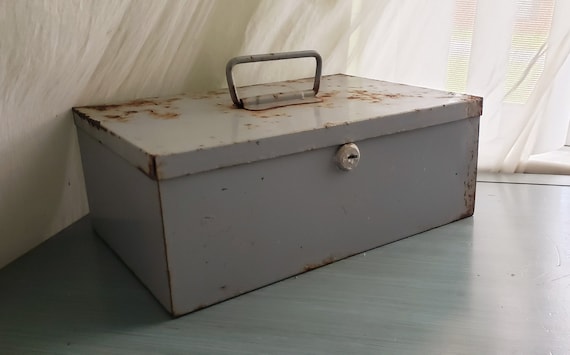 Vintage Cash Box Money Box With Tray Metal Storage Box No - Etsy