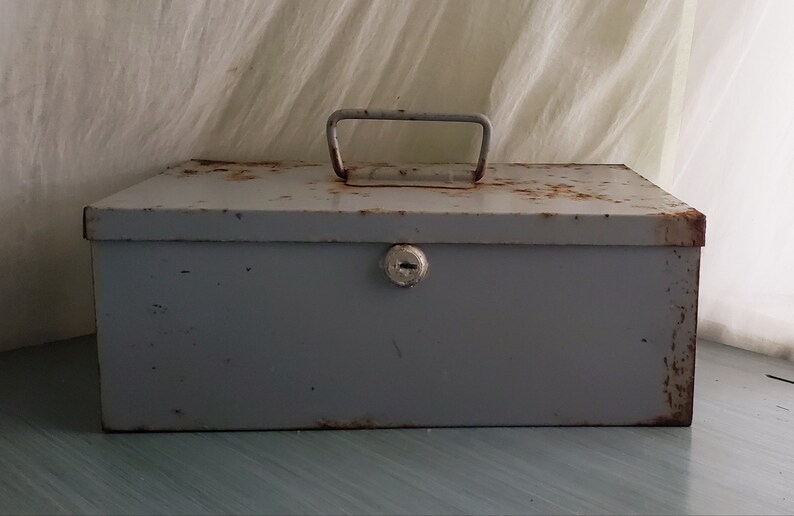 Vintage Cash Box Money Box With Tray Metal Storage Box No - Etsy