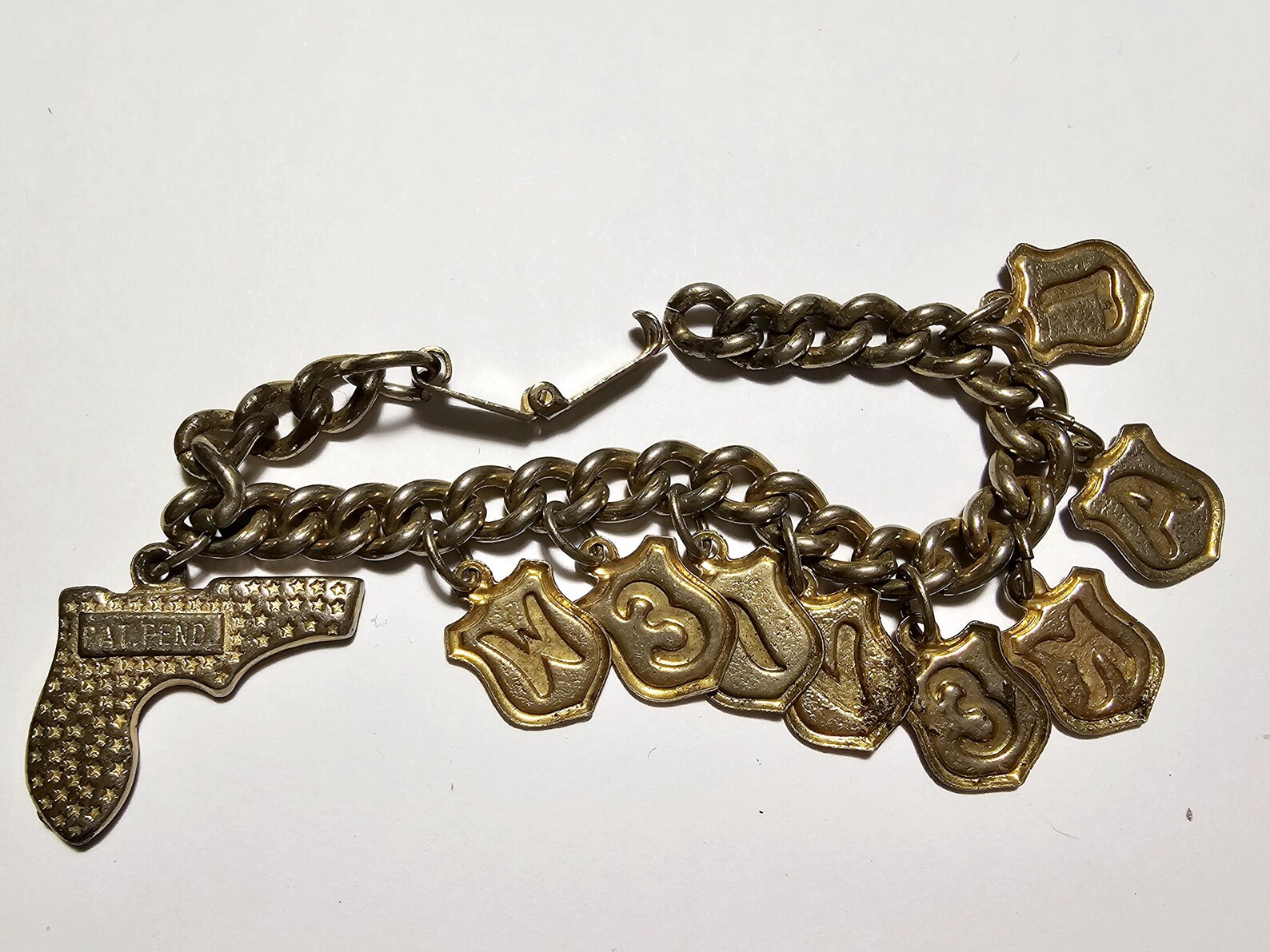 Vintage 1940s Florida Charm Bracelet, Travel Souvenir, Lake View Shield ...