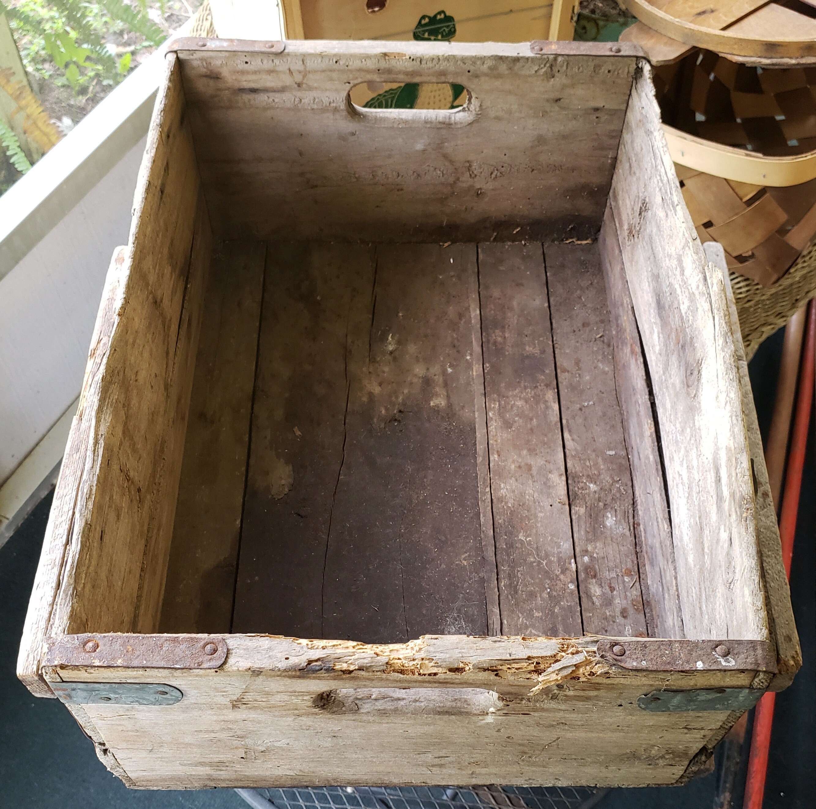 Primitive Wooden Crate 1800's with Galvenized Metal | Etsy