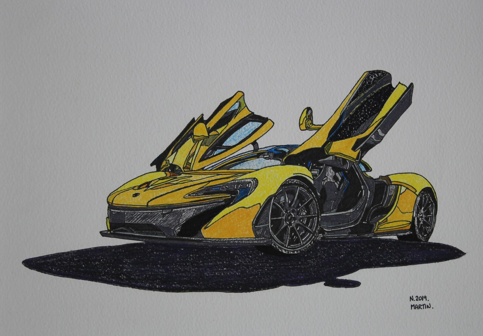 Mclaren P1 Drawing Original A4 Size Hand-drawn Drawing not a - Etsy