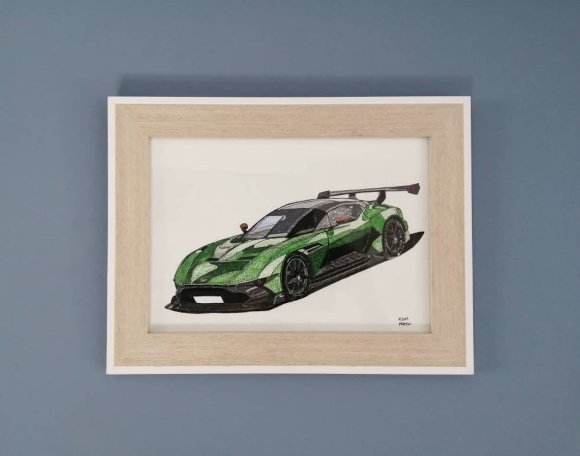 Aston Martin Vulcan Drawing Original A4 Size Hand-drawn - Etsy