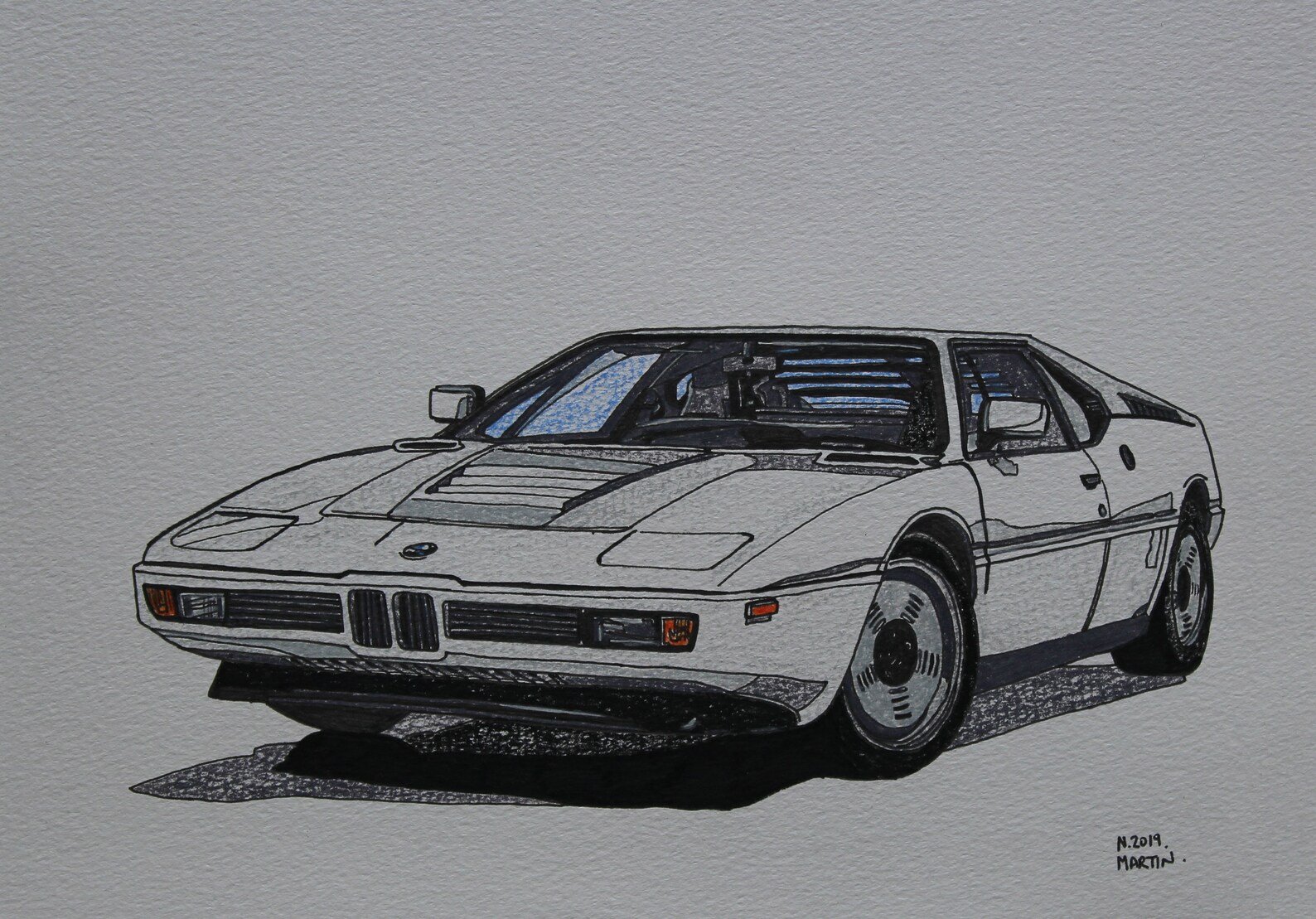BMW M1 Drawing, Original A4 Size Hand-drawn Drawing not a Print - Etsy ...