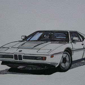 BMW M1 Drawing, Original A4 Size Hand-drawn Drawing not a Print - Etsy