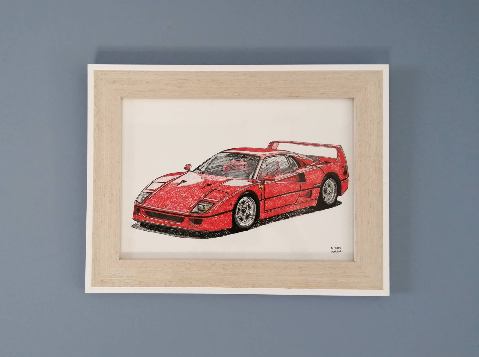 Ferrari F40 Drawing, Original A4 Size Hand-drawn Drawing not a Print - Etsy
