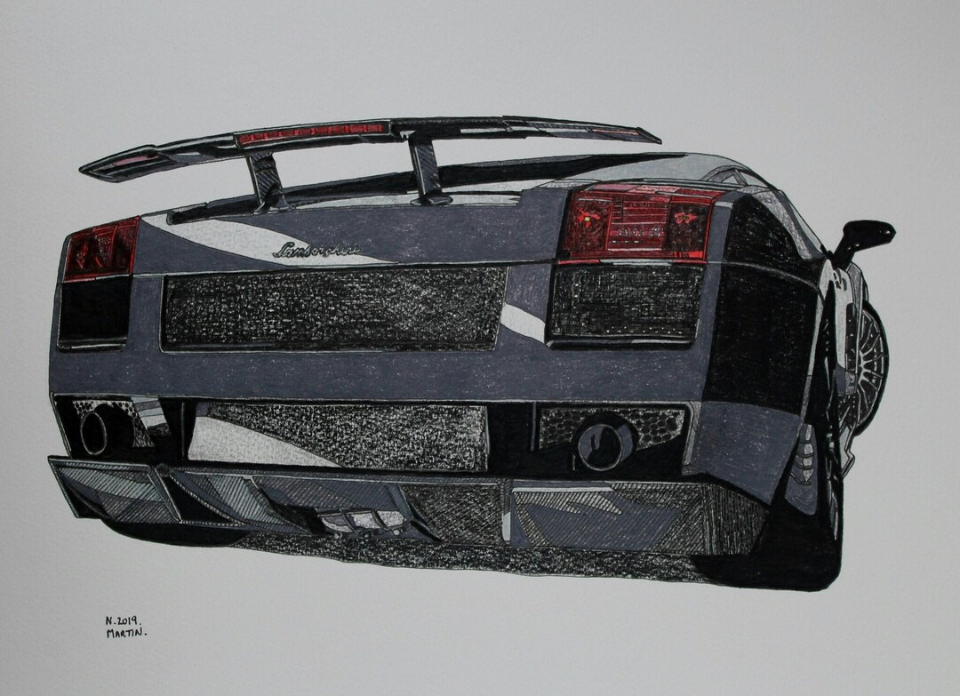 Lamborghini Gallardo Drawing Original A3 Size Hand-drawn - Etsy
