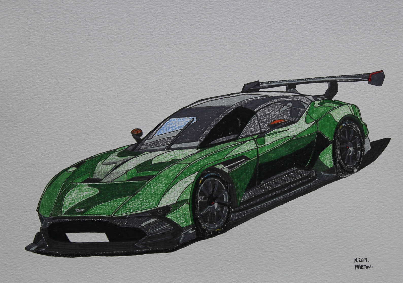 Aston Martin Vulcan Drawing Original A4 Size Hand-drawn - Etsy