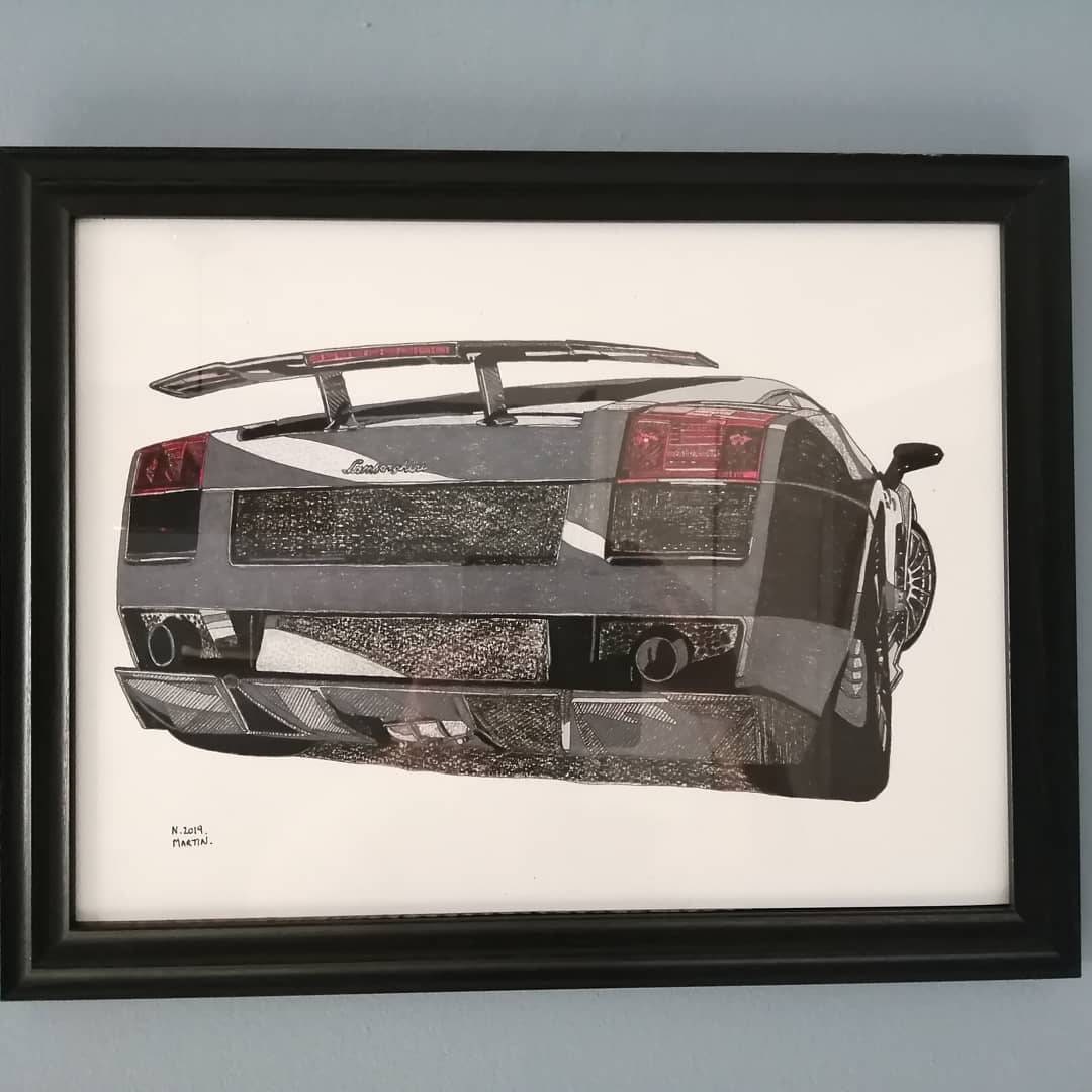 Lamborghini Gallardo Drawing Original A3 Size Hand-drawn - Etsy