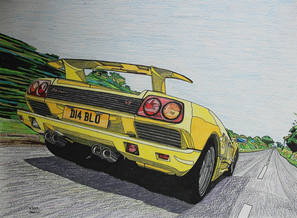 Lamborghini Diablo Drawing Original A3 Size Hand-drawn - Etsy