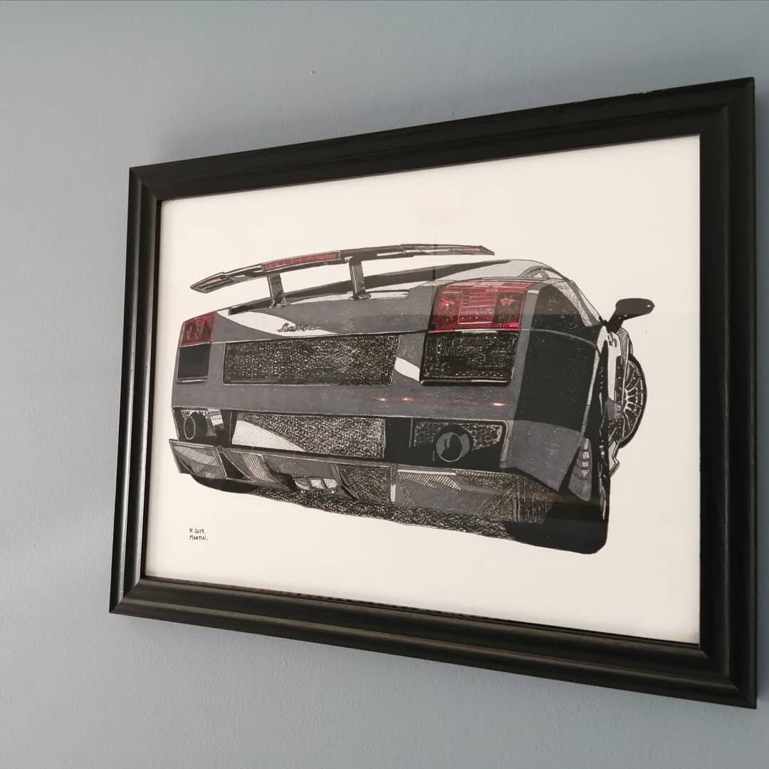 Lamborghini Gallardo Drawing Original A3 Size Hand-drawn - Etsy