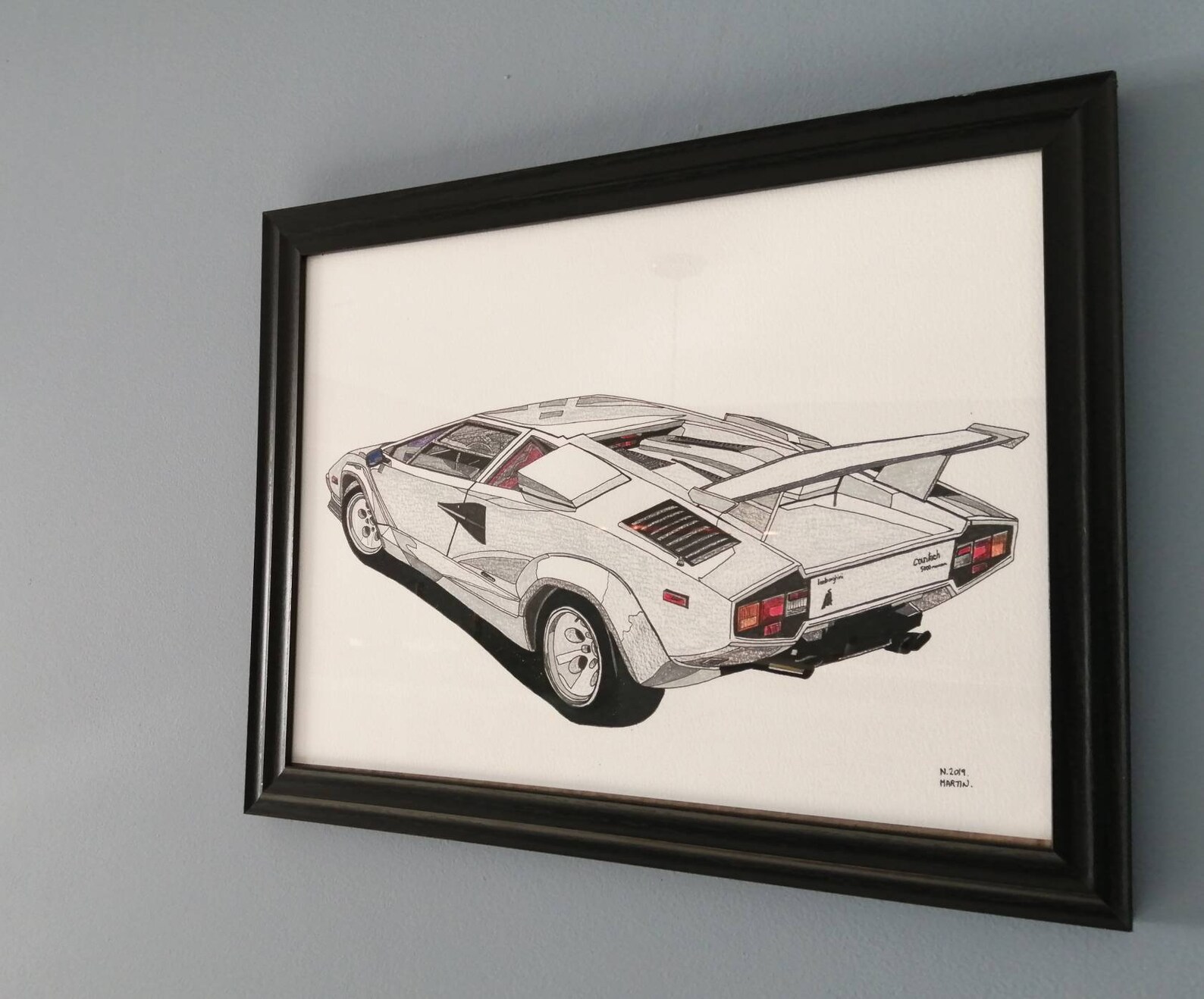 Lamborghini Countach Drawing, Original A3 Size Hand-drawn Drawing not a ...