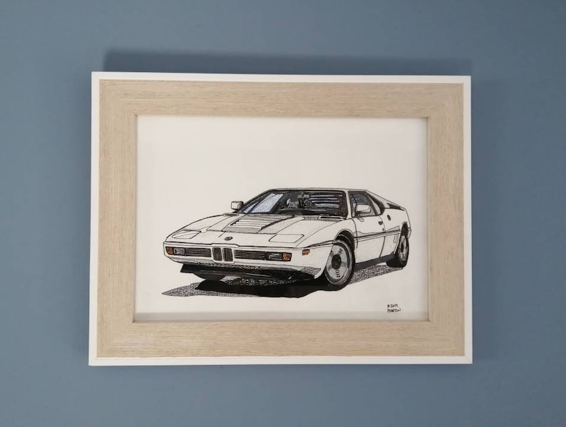 BMW M1 Drawing Original A4 Size Hand-drawn Drawing not a - Etsy