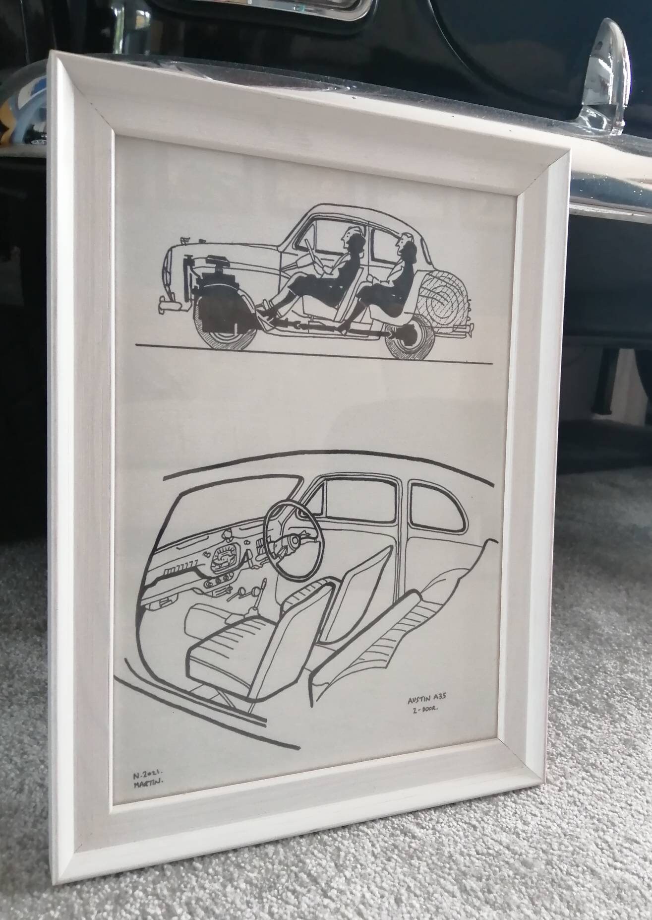 Austin A35 Drawing Original A4 Size Hand-drawn Drawing not a - Etsy Canada