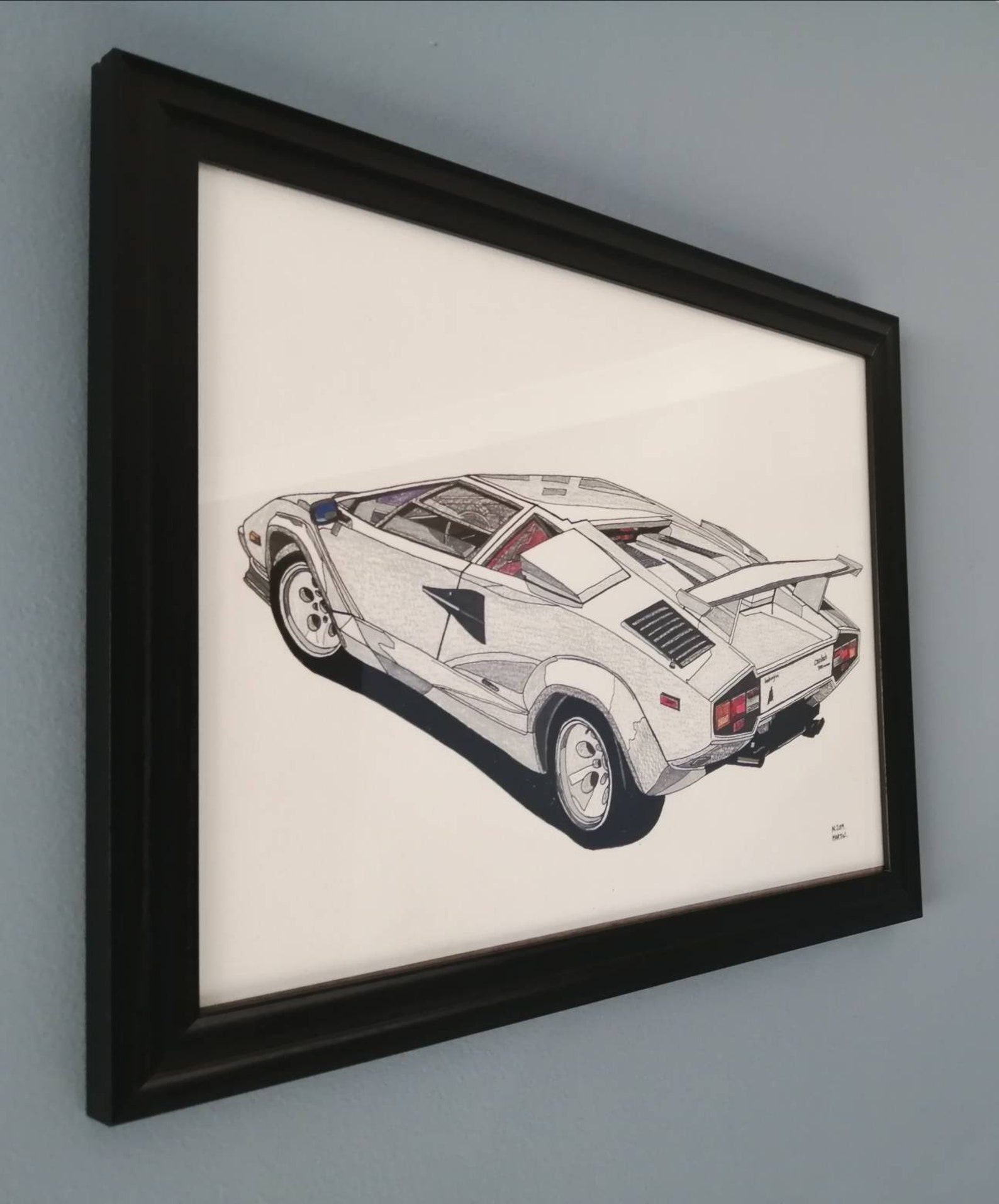 Lamborghini Countach Drawing, Original A3 Size Hand-drawn Drawing not a ...