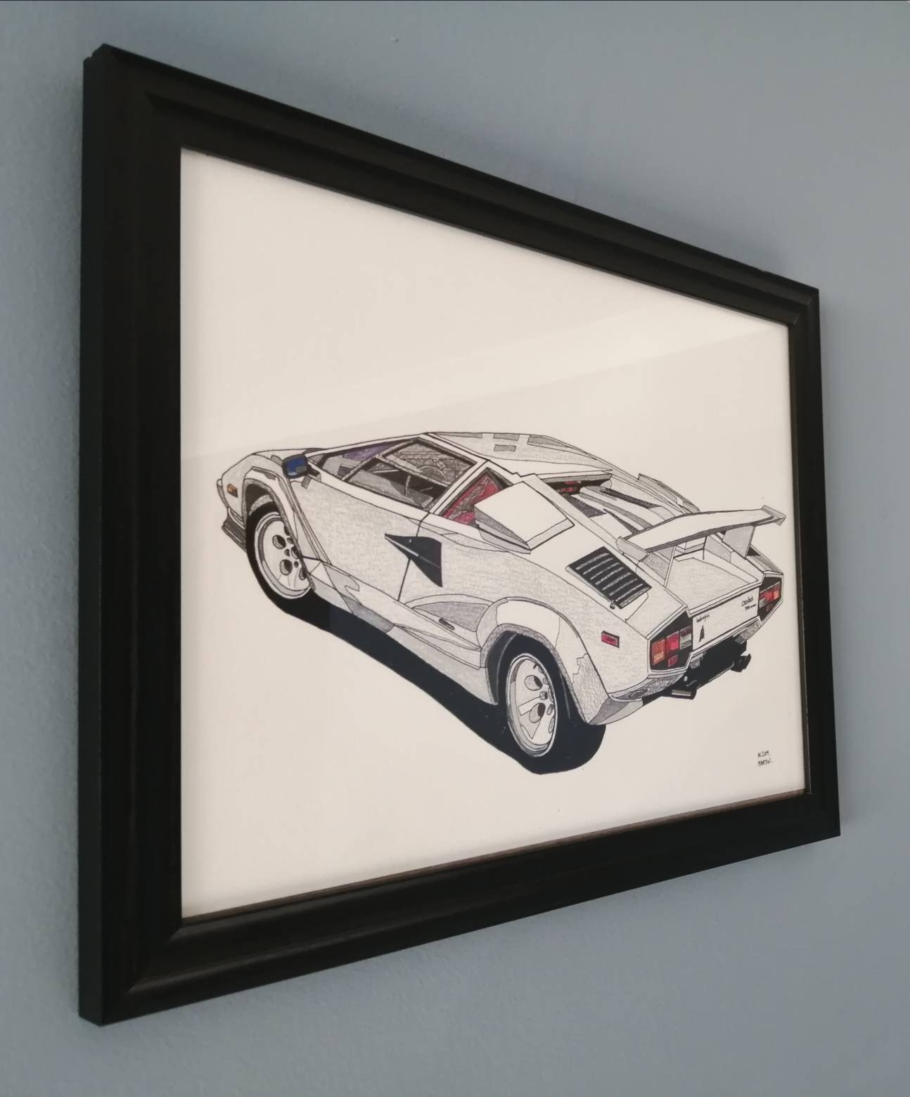 Lamborghini Countach Drawing, Original A3 Size Hand-drawn Drawing not a ...