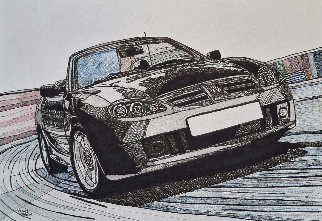 Mg Tf, Original Hand-drawn Drawing (not a Print) - Etsy