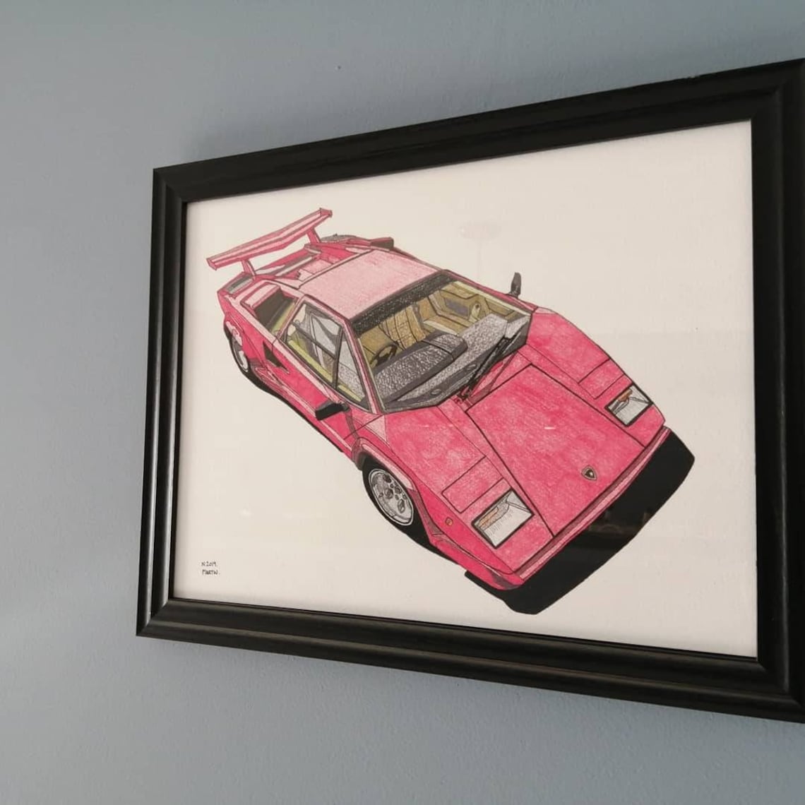 Lamborghini Countach Drawing, Original A3 Size Hand-drawn Drawing not a ...