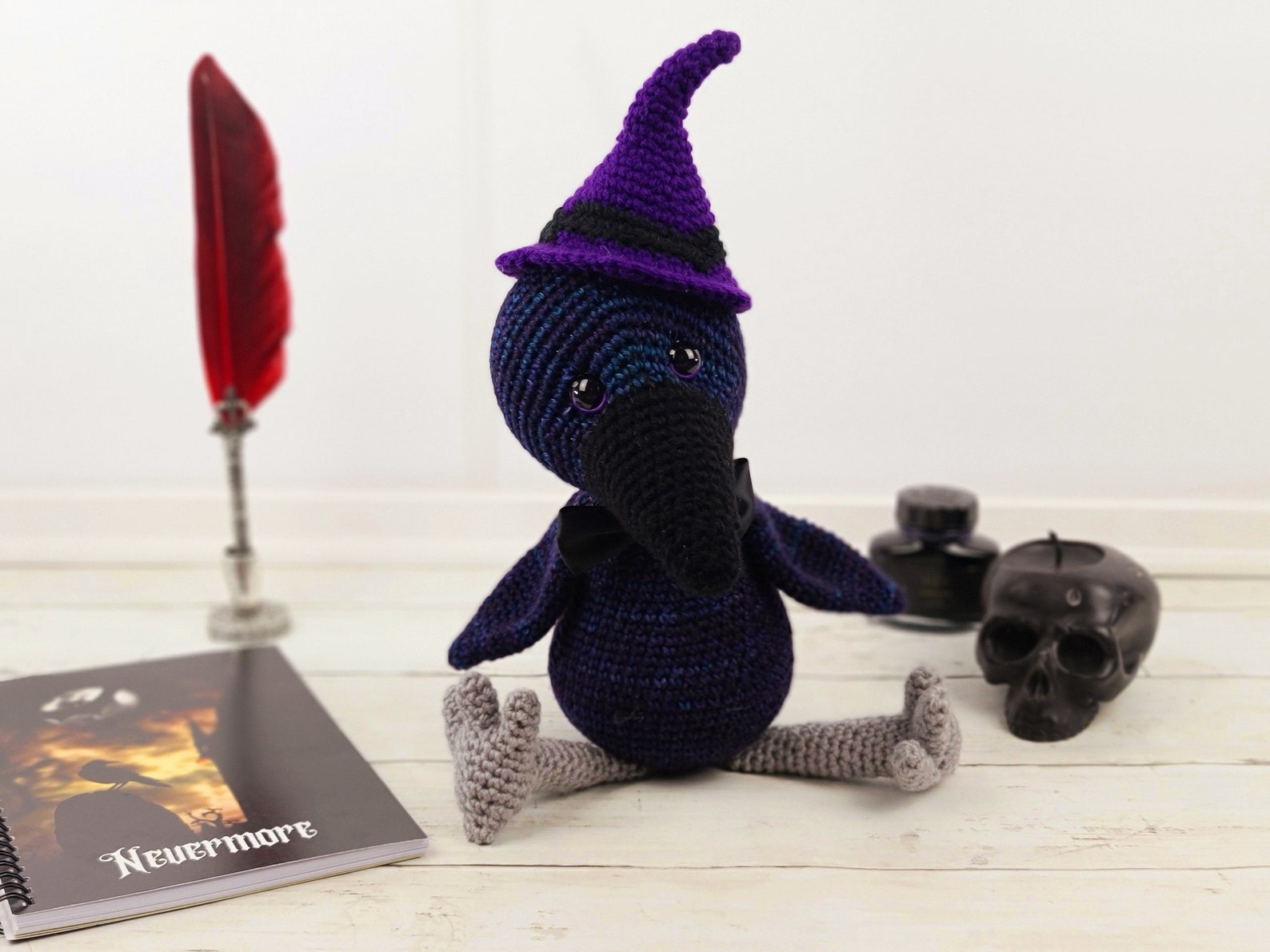 Raven Crochet Pattern, Crochet Raven, Raven Crochet, Crochet Bird ...