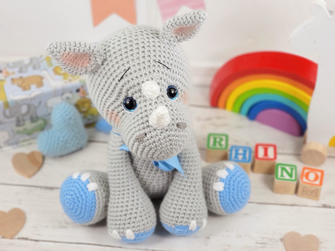 Rhino Crochet Pattern, Crochet Pattern, Crochet Rhino, Amigurumi, Rhino ...