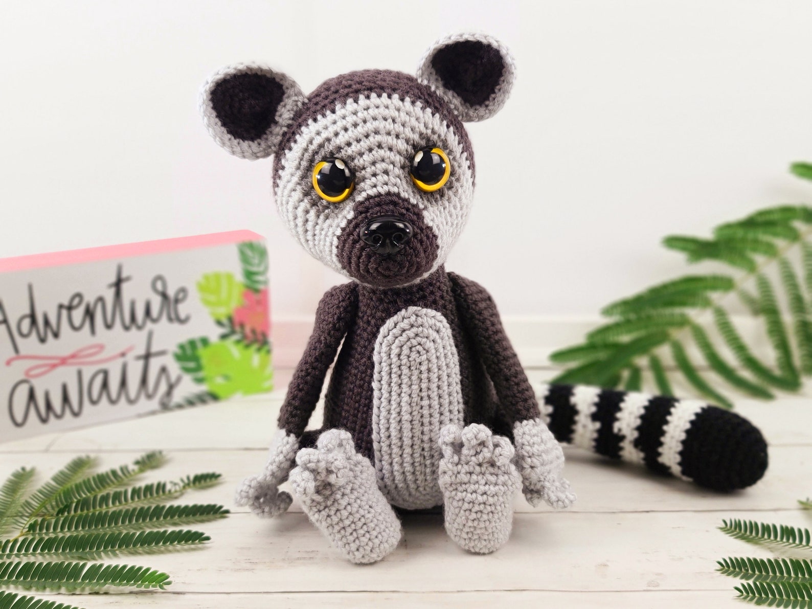 Lemur, Lemur Crochet Pattern, Crochet Pattern, Crochet Lemur, Lemur ...