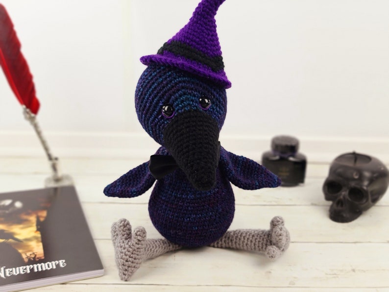 Raven Crochet Pattern, Crochet Raven, Raven Crochet, Crochet Bird ...