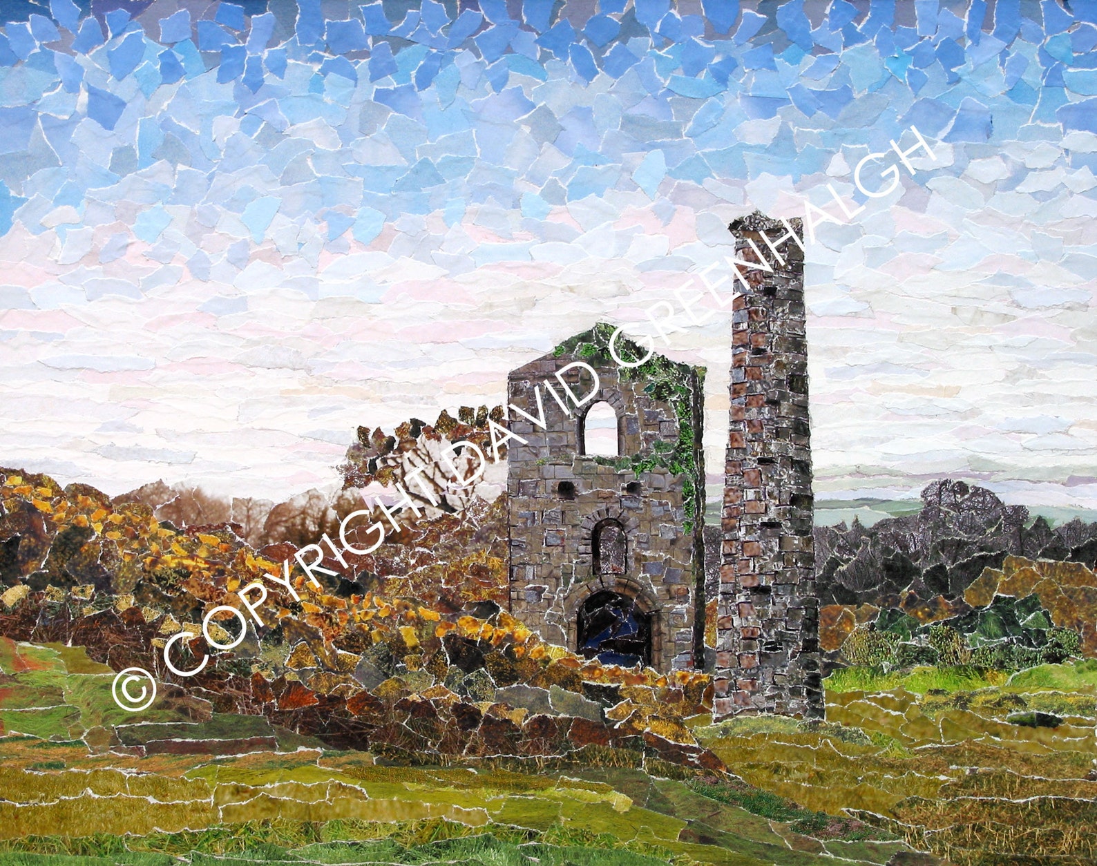 Cornish Tin Mine. - Signed, Contemporary, Fine Art, Giclée Print of an ...
