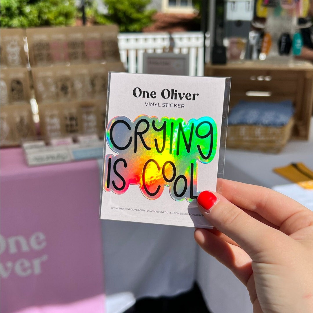 Crying is Cool Sticker Vinyl Sticker Emotional Support Sticker ...