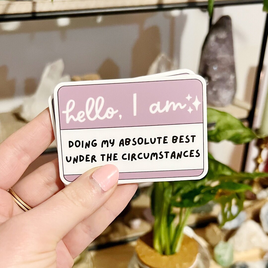 Doing My Best Sticker Water Bottle Sticker Hello I Am Sticker Funny ...