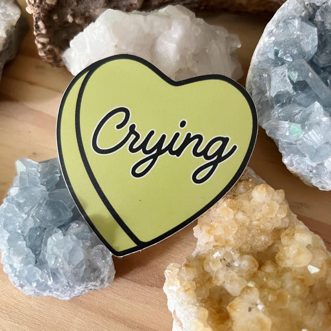 Crying Sticker Heart Sticker Conversation Hearts Brat Sticker I Love ...