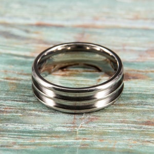 Titanium Double Groove Ring Core - 8mm Wide / 2mm Grooves (sizes 8-13.5 ...