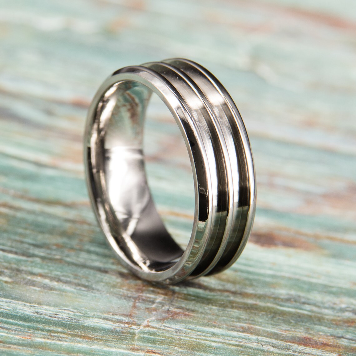 Titanium Double Groove Ring Core 8mm Wide / 2mm Grooves | Etsy