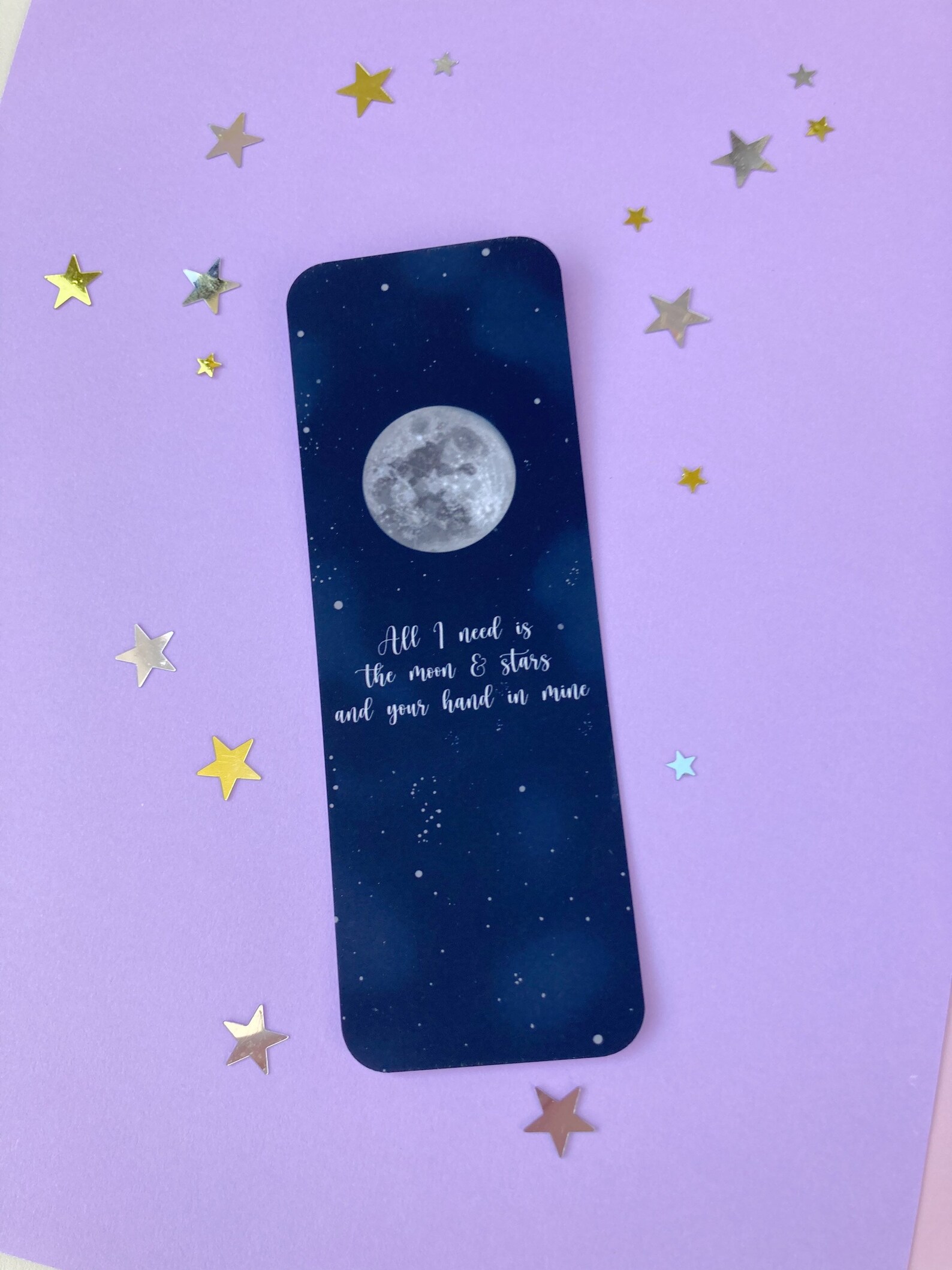 Moon & Stars Bookmark Velvet Bookmark Bookish | Etsy