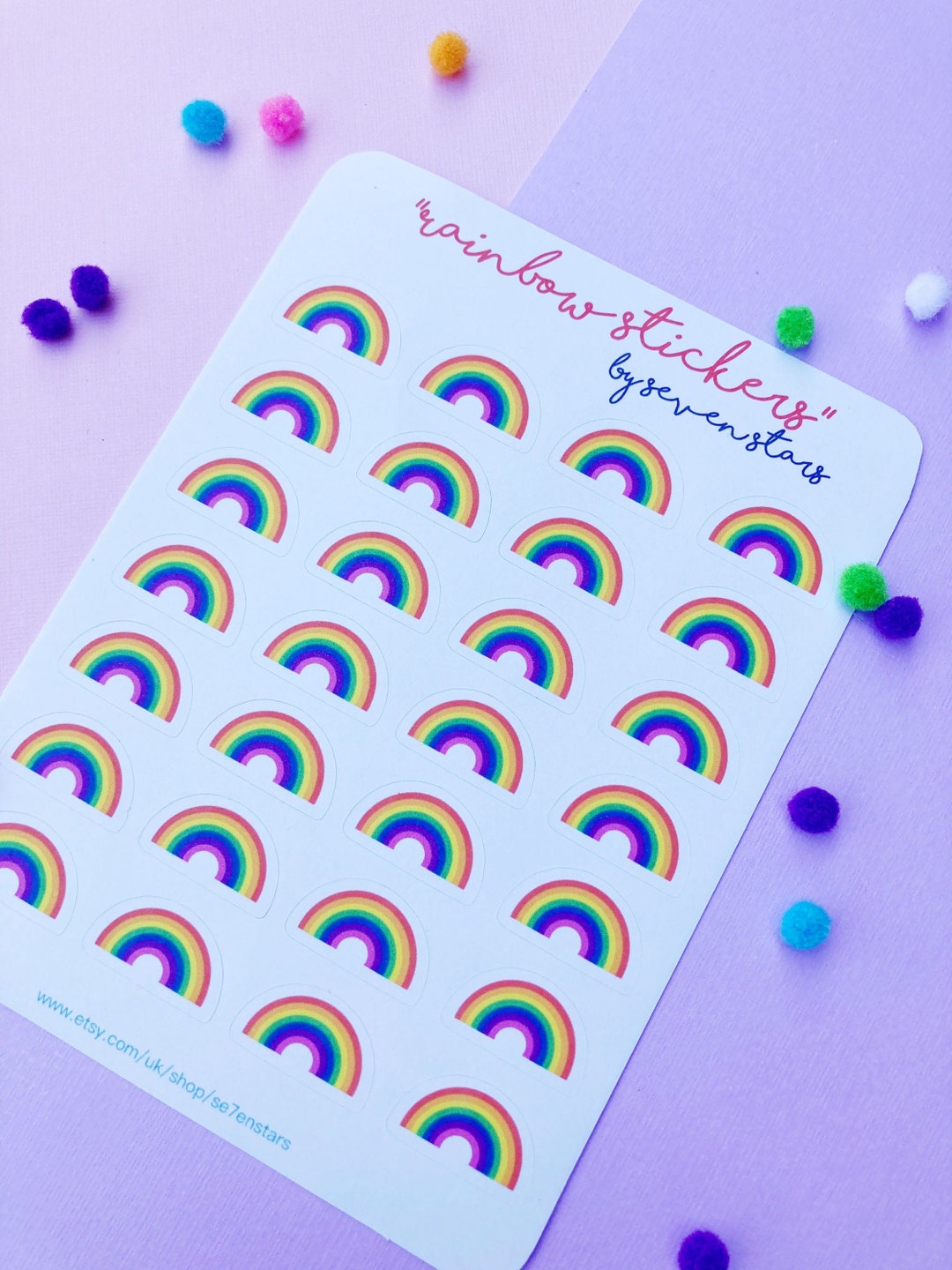 Rainbow Stickers Rainbow Sticker Sheet - Etsy