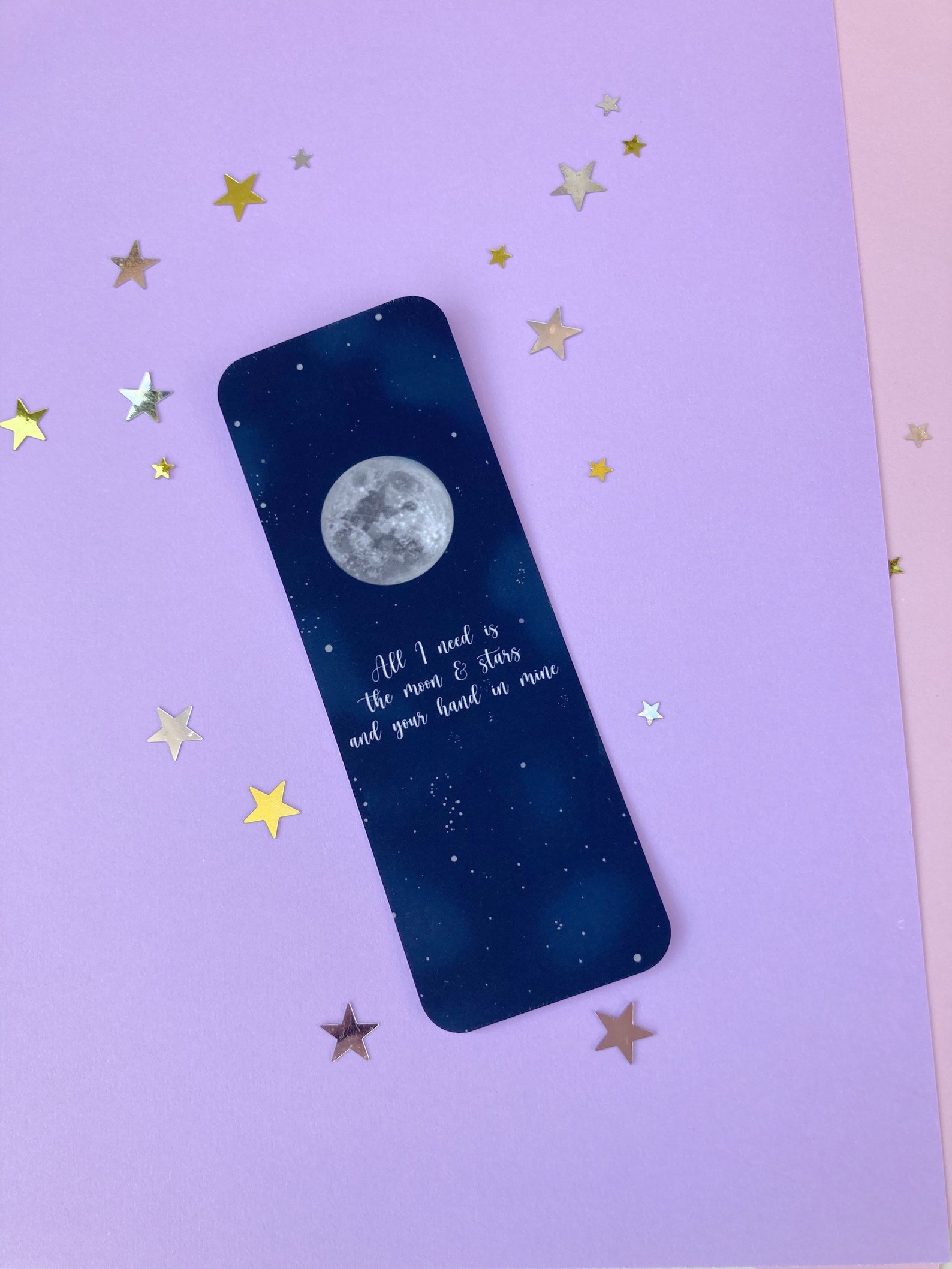 Moon & Stars Bookmark Velvet Bookmark Bookish - Etsy