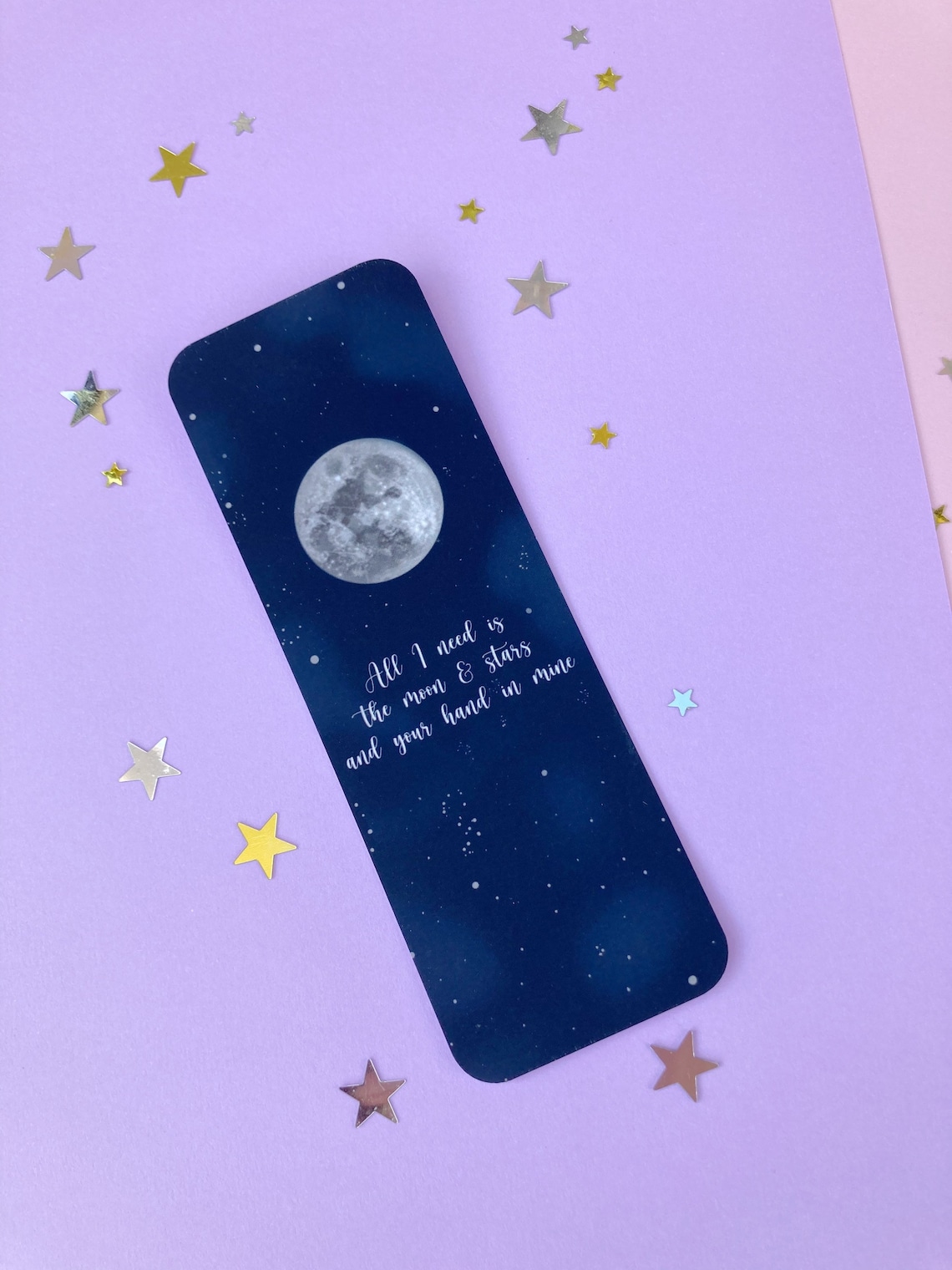 Moon & Stars Bookmark Velvet Bookmark Bookish | Etsy