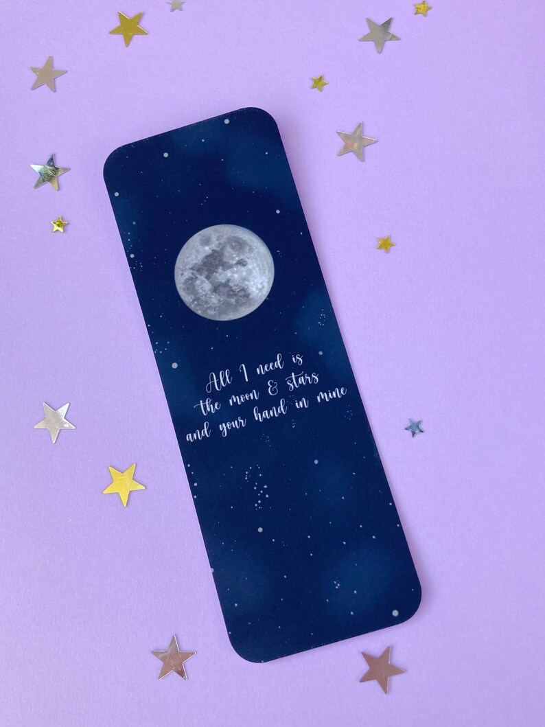 Moon & Stars Bookmark Velvet Bookmark Bookish - Etsy
