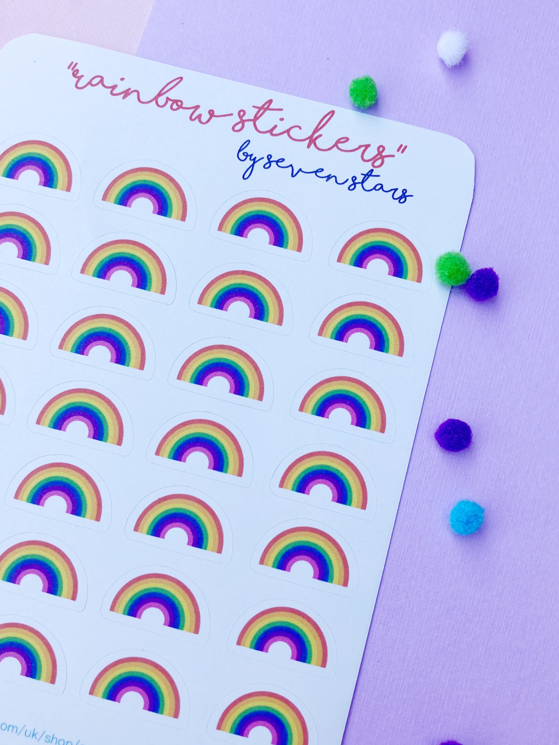 Rainbow Stickers Rainbow Sticker Sheet | Etsy