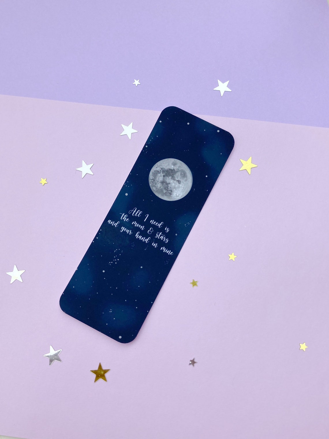 Moon & Stars Bookmark Velvet Bookmark Bookish | Etsy