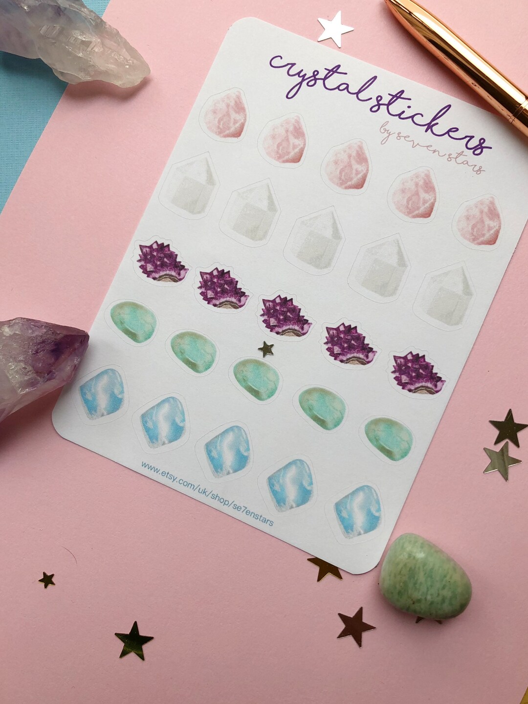 Crystal Stickers Planner Stickers Spiritual Stickers - Etsy